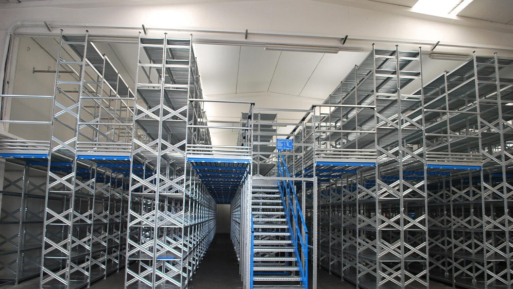 Manual handling racking system that is available for suspended aisles ...